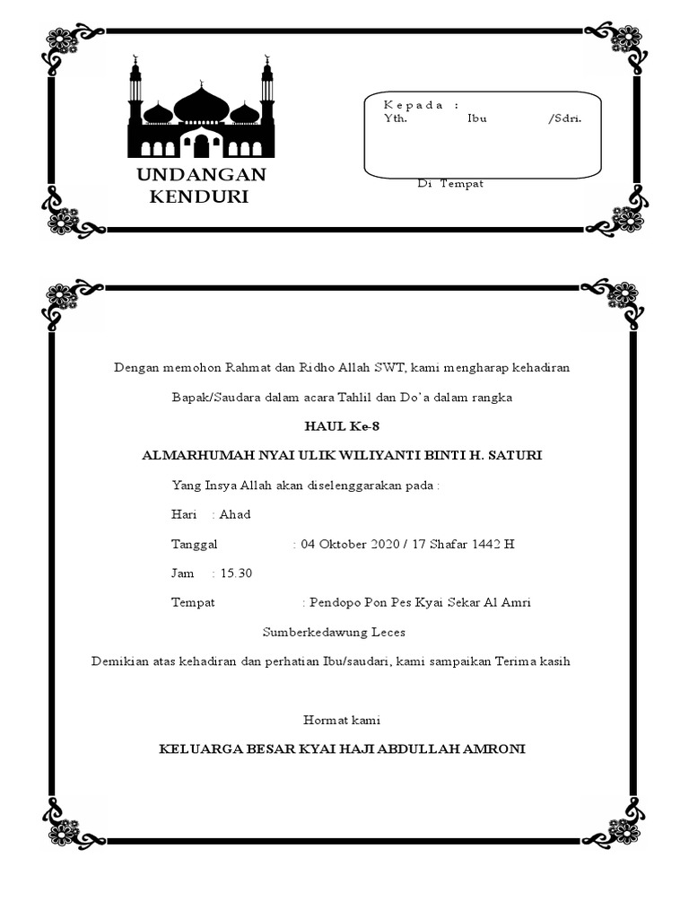 Undangan Haul | PDF