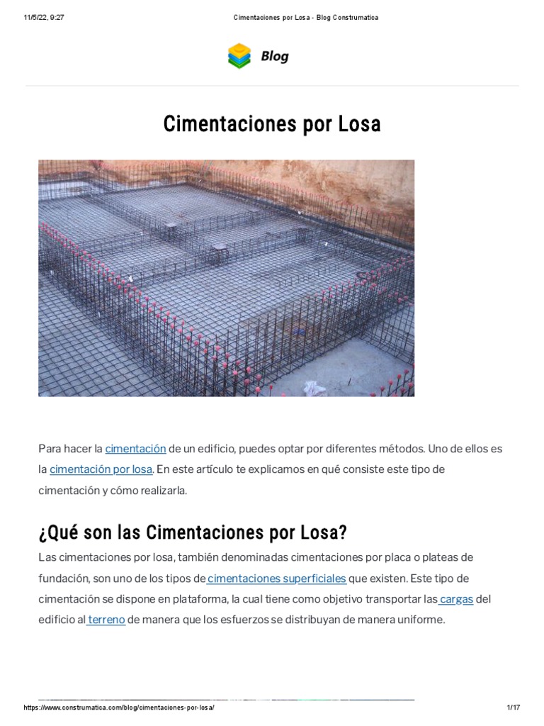 Cimentaciones Por Losa - Blog Construmatica | PDF | Fundación ...