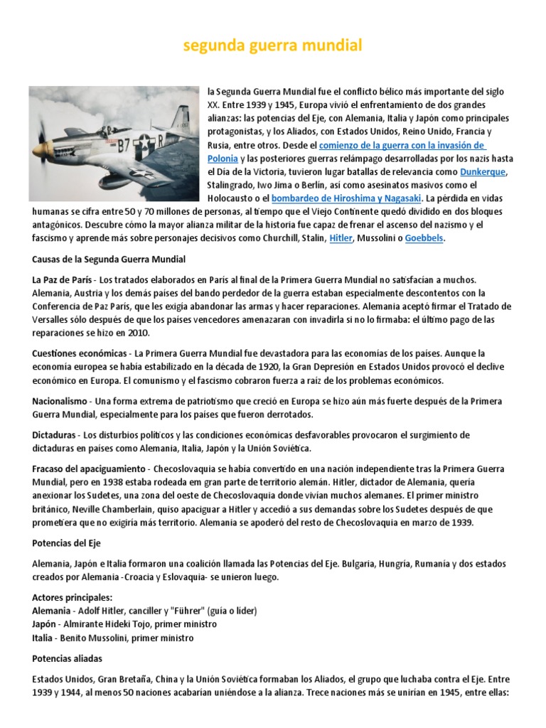 Historia de la Segunda Guerra Mundial | PDF | Aliados de la Segunda ...