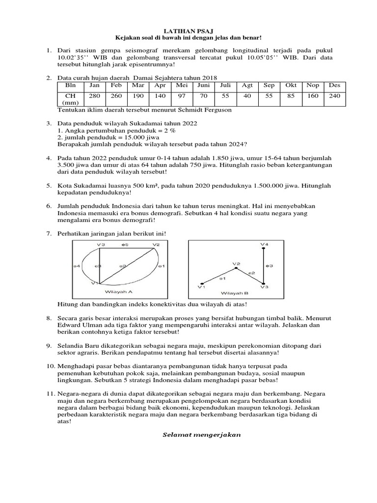 Latihan Psaj PDF | PDF | Ilmu Sosial | Perjalanan