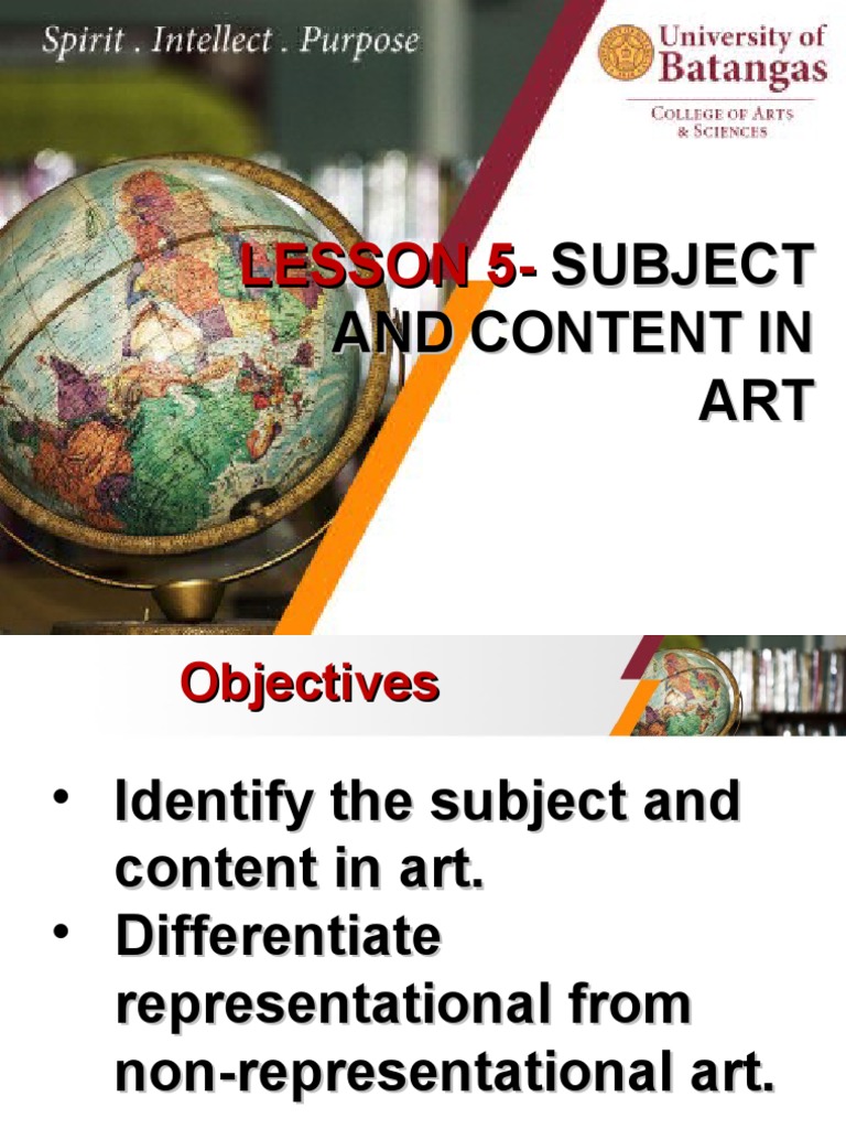 Lesson 5 - Subject and Content in Art | PDF | Representation (Arts ...