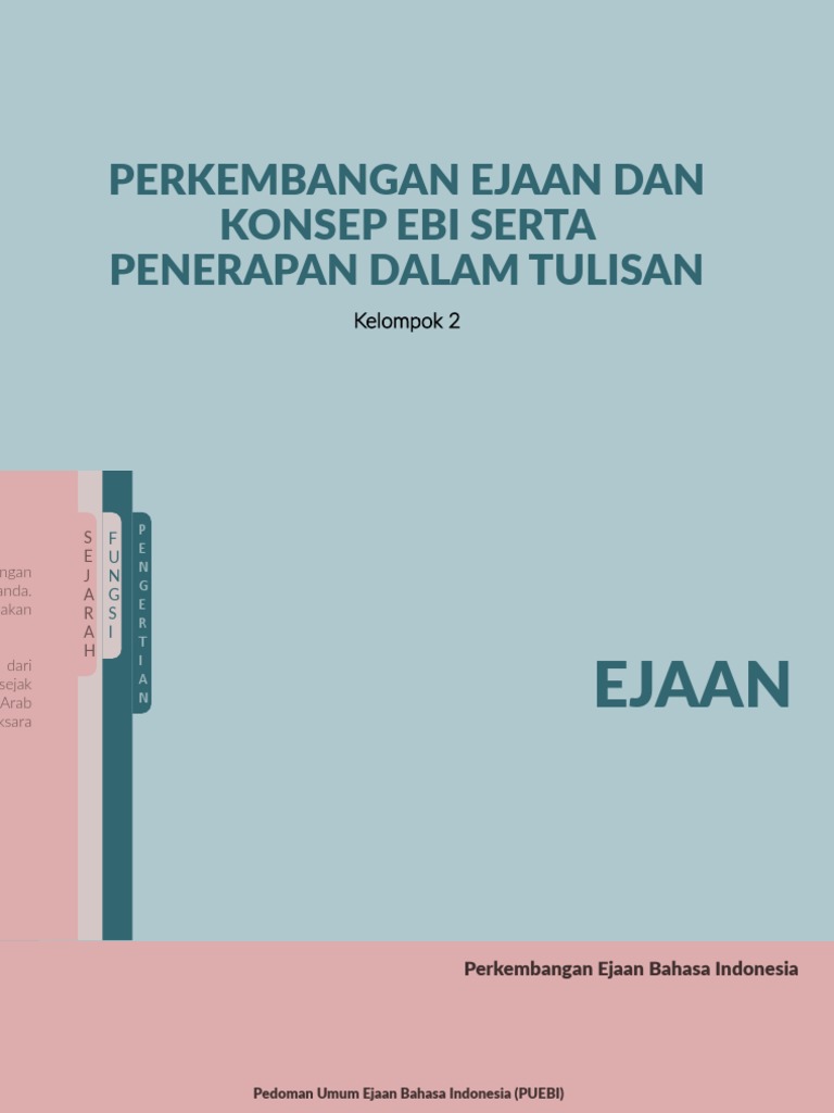 Perkembangan Ejaan Dan Konsep Ebi Serta Penerapan Dalam | PDF