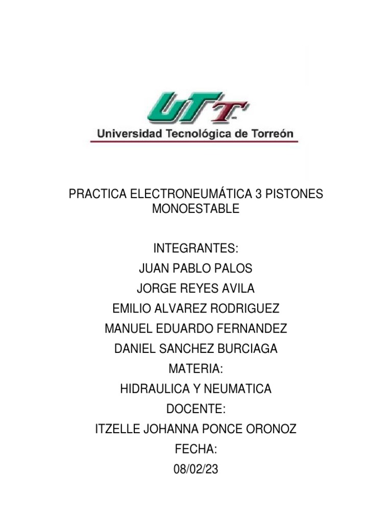 Practica Electroneumática 3 Pistones Monoestable | PDF