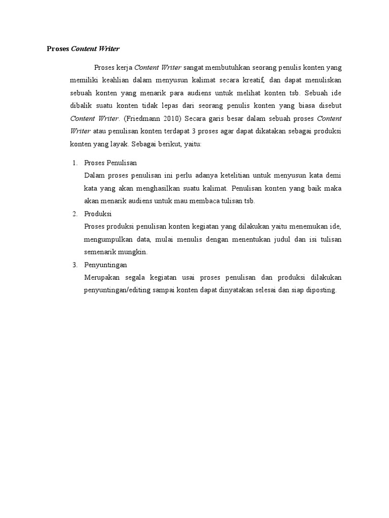 Proses Content Writer | PDF