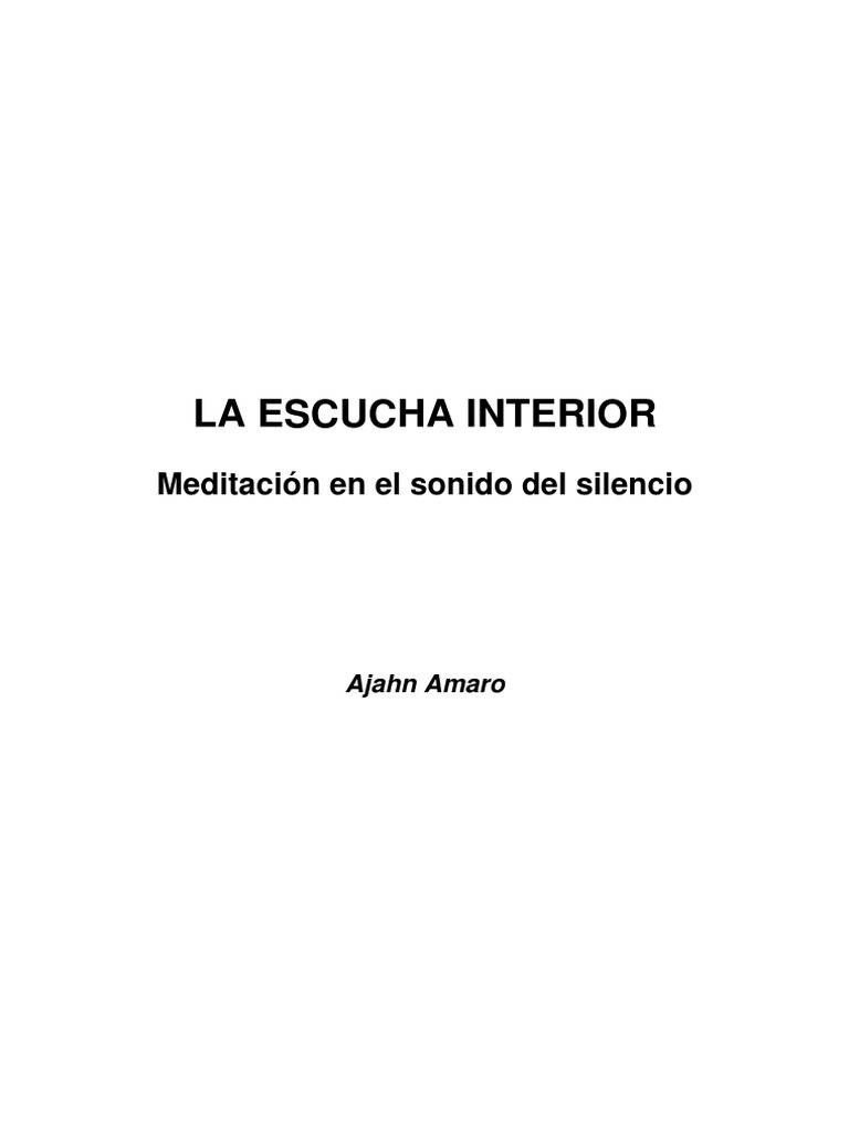 Ajan La Escucha Interior en Camino | PDF | Meditación Budista | Sonido