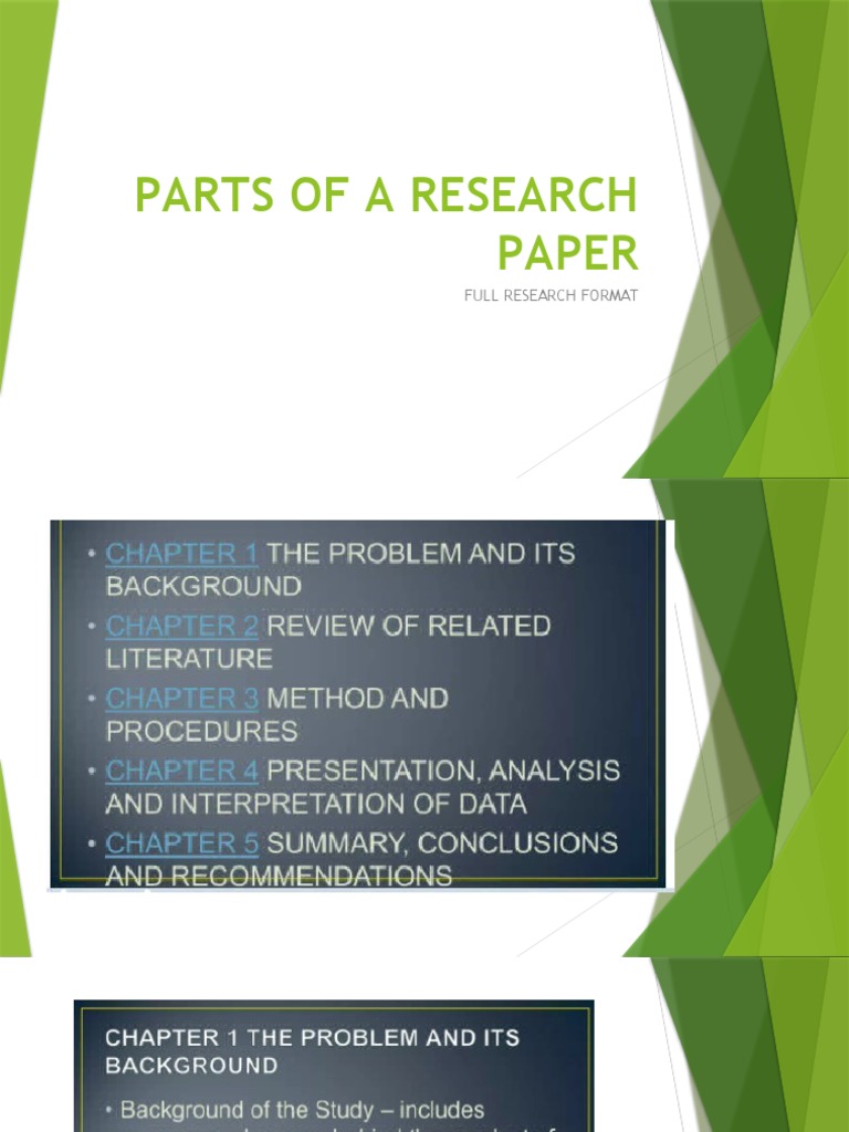 Parts of A Research Paper | PDF
