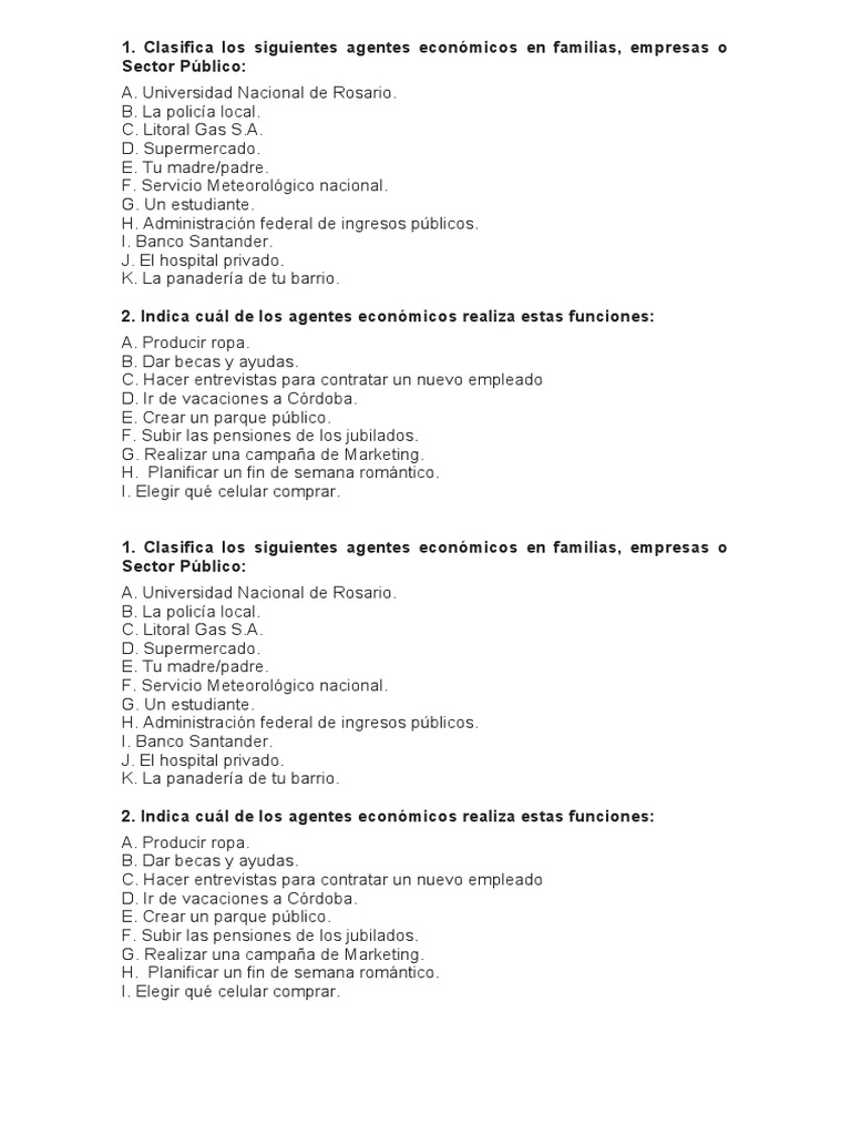 Actividadees Econo 4 | PDF | Negocios | Derecho