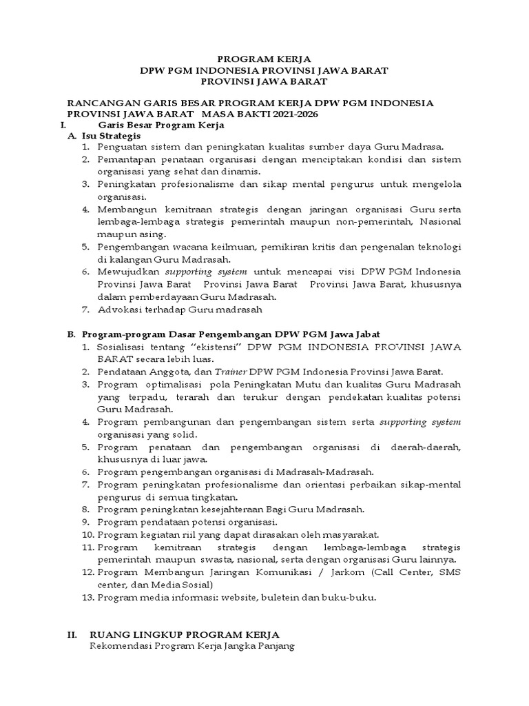 Program Kerja Dan Rekomendasi | PDF