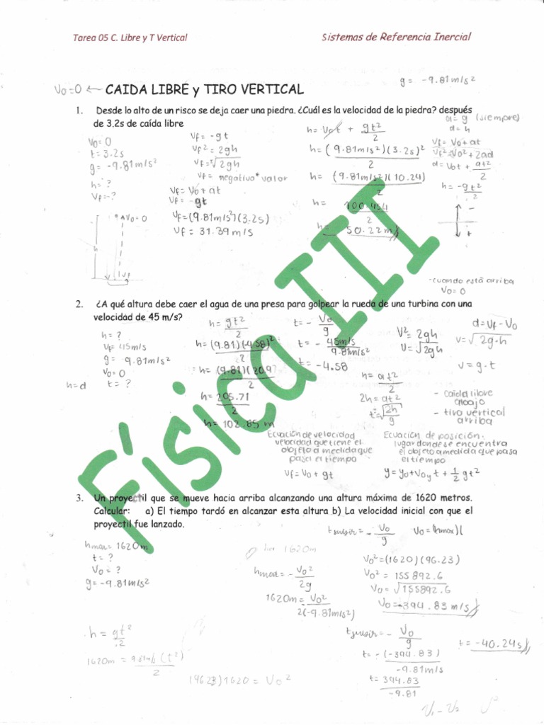Caída Libre y Tiro Vertical PDF | PDF | Gravedad | Mecánica celeste