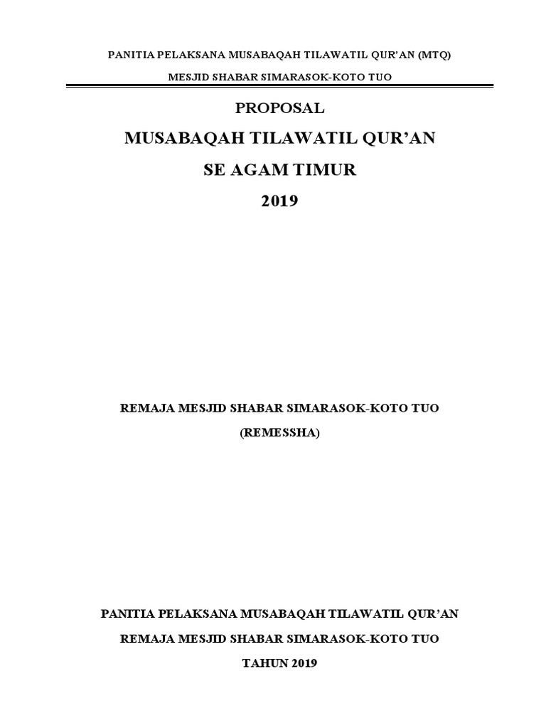 Proposal MTQ | PDF