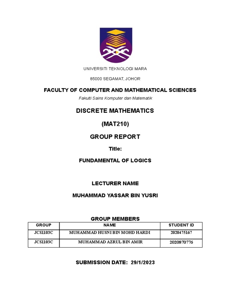 Mat 210 Report | PDF | Logic | Mathematics