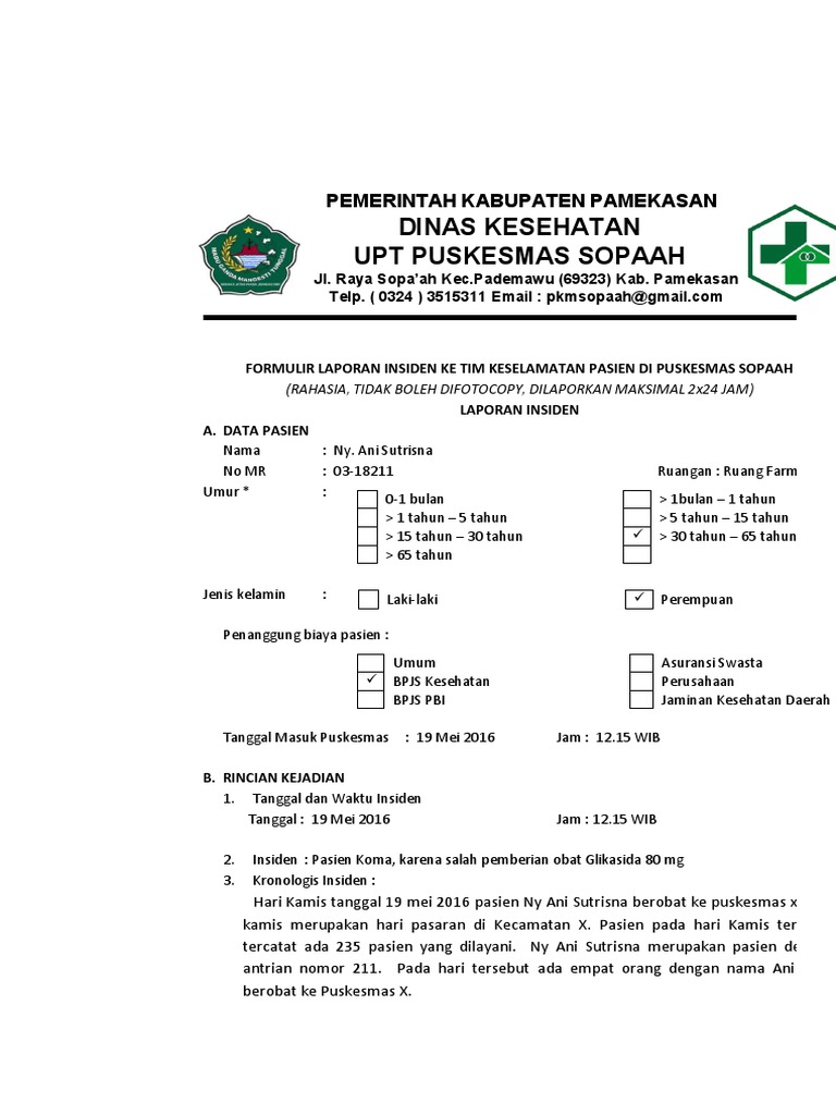 Laporan Insiden | PDF | Pengembangan Diri | Kesehatan Holistik