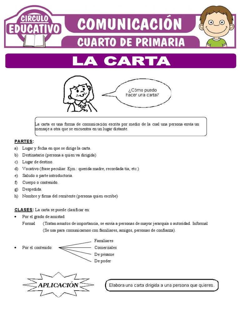Partes y Ejemplos de Cartas para Niños | PDF