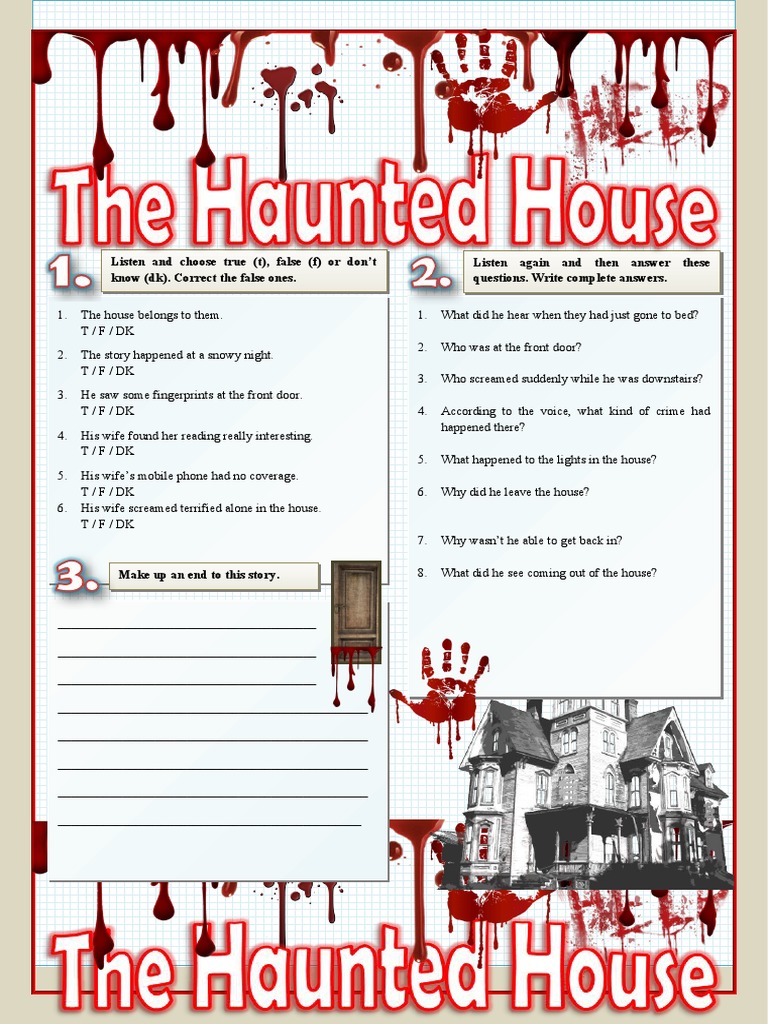 The Haunted House Listening and Writing Tests Writing Creative Writing ...