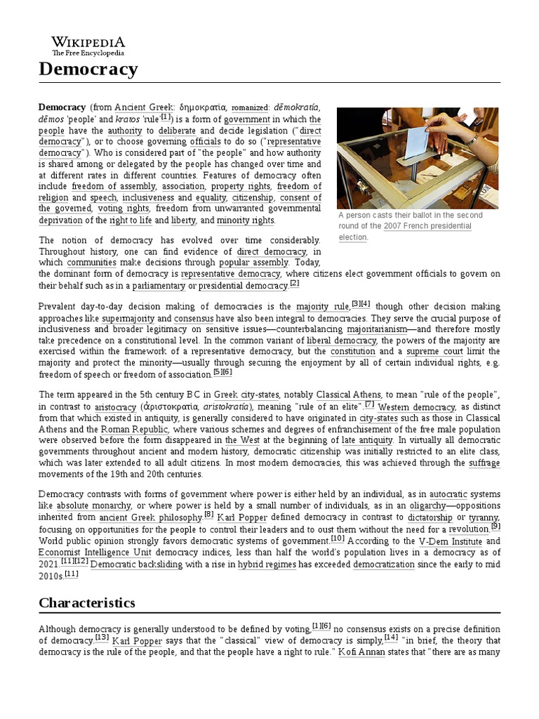 Understanding Democracy's Key Features | PDF | Democracy | Political ...