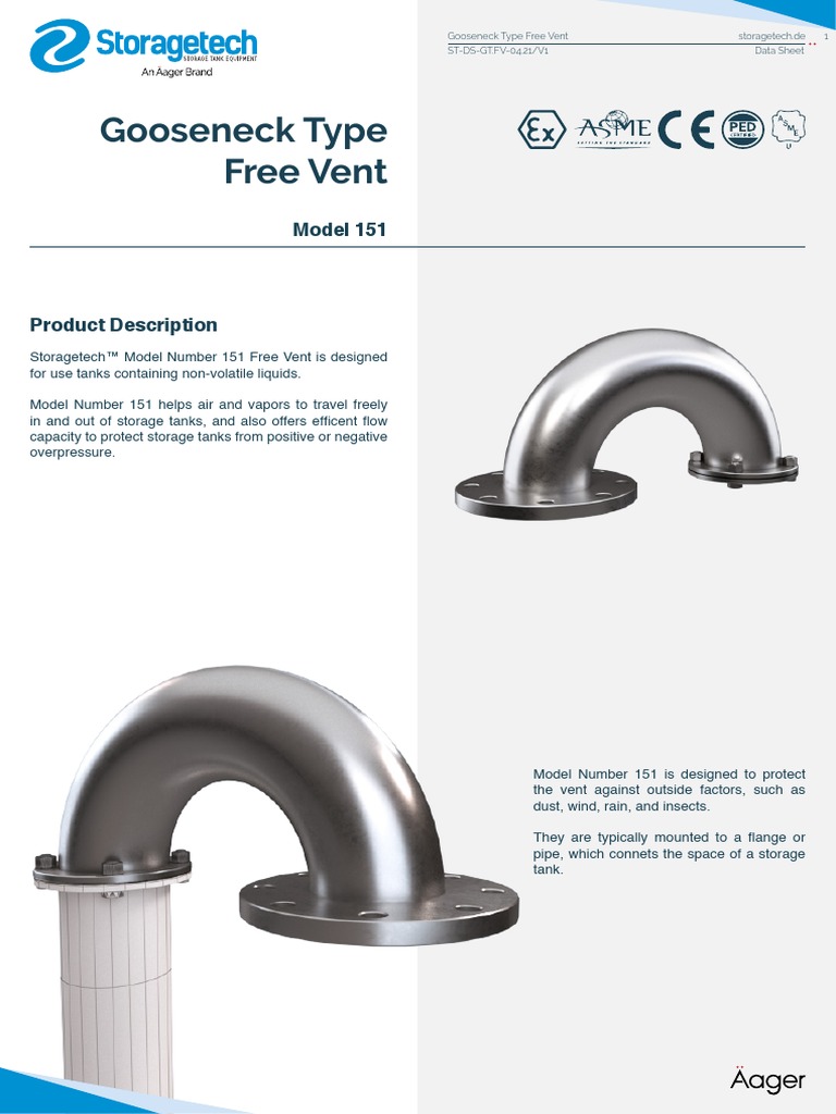 Free Vent Gooseneck Type Data Sheet | Download Free PDF | Physical ...