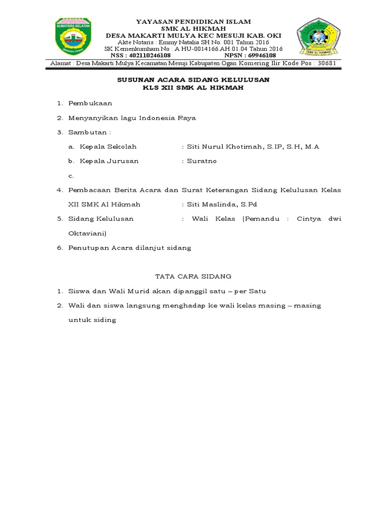 MC Sidang Kelulusan | PDF