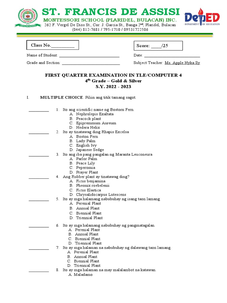 TLE 4 - 1st Periodical | PDF