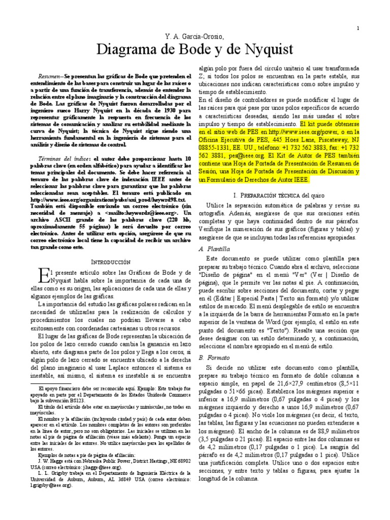 Diagrama de Bode y de Nyquist | PDF