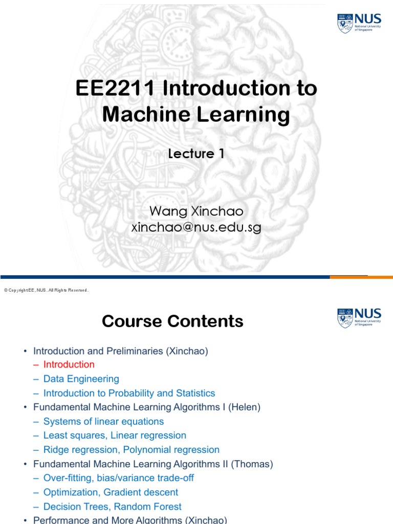 Lecture 1 - Introduction (DONE!!) | PDF | Machine Learning | Inductive Reasoning