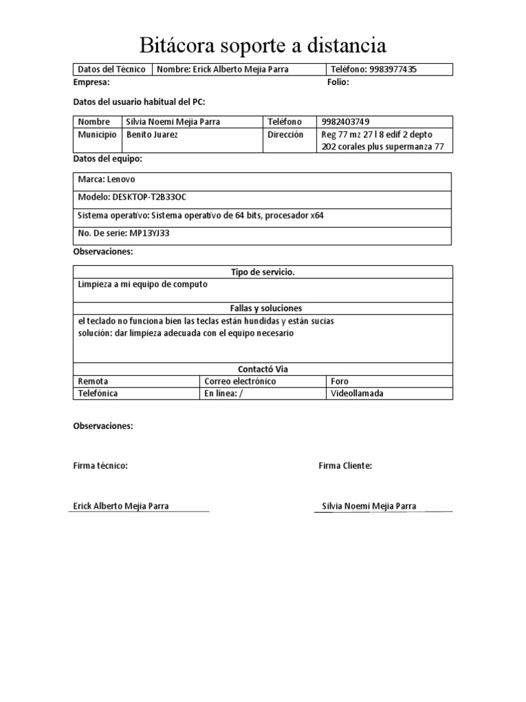 Erick Alberto Mejia Parra 4B TSMEC P1 A3 Bitacora A Distancia | PDF