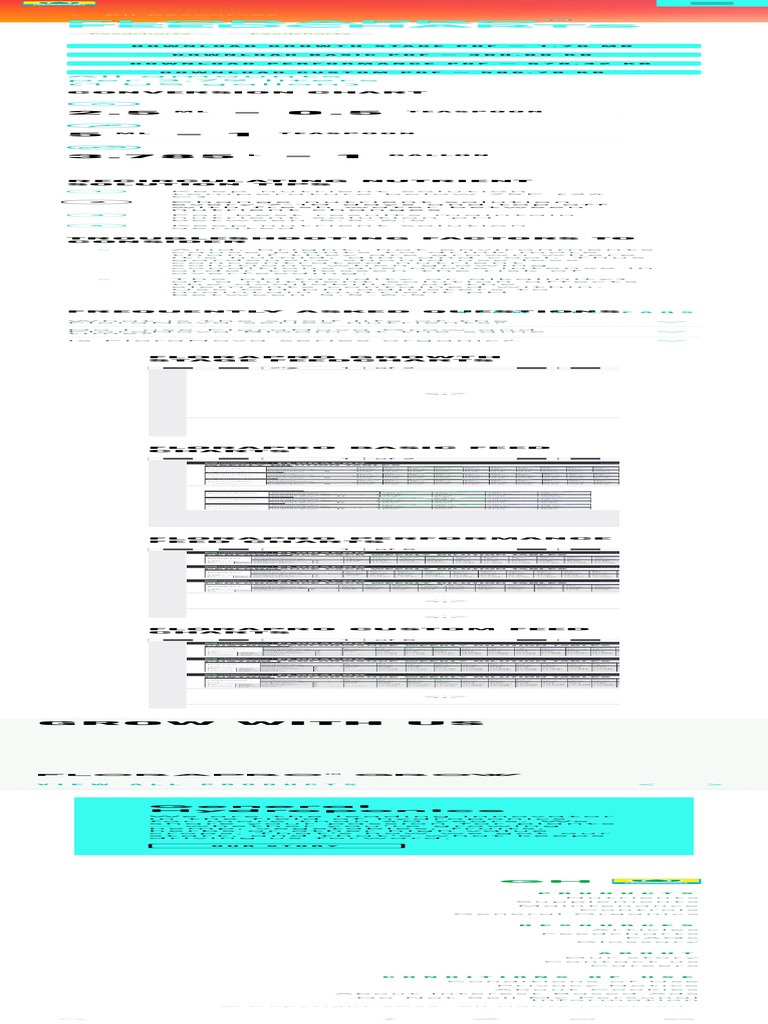 FloraPro™ Feedcharts - General Hydroponics | PDF | Gallon | Hydroponics