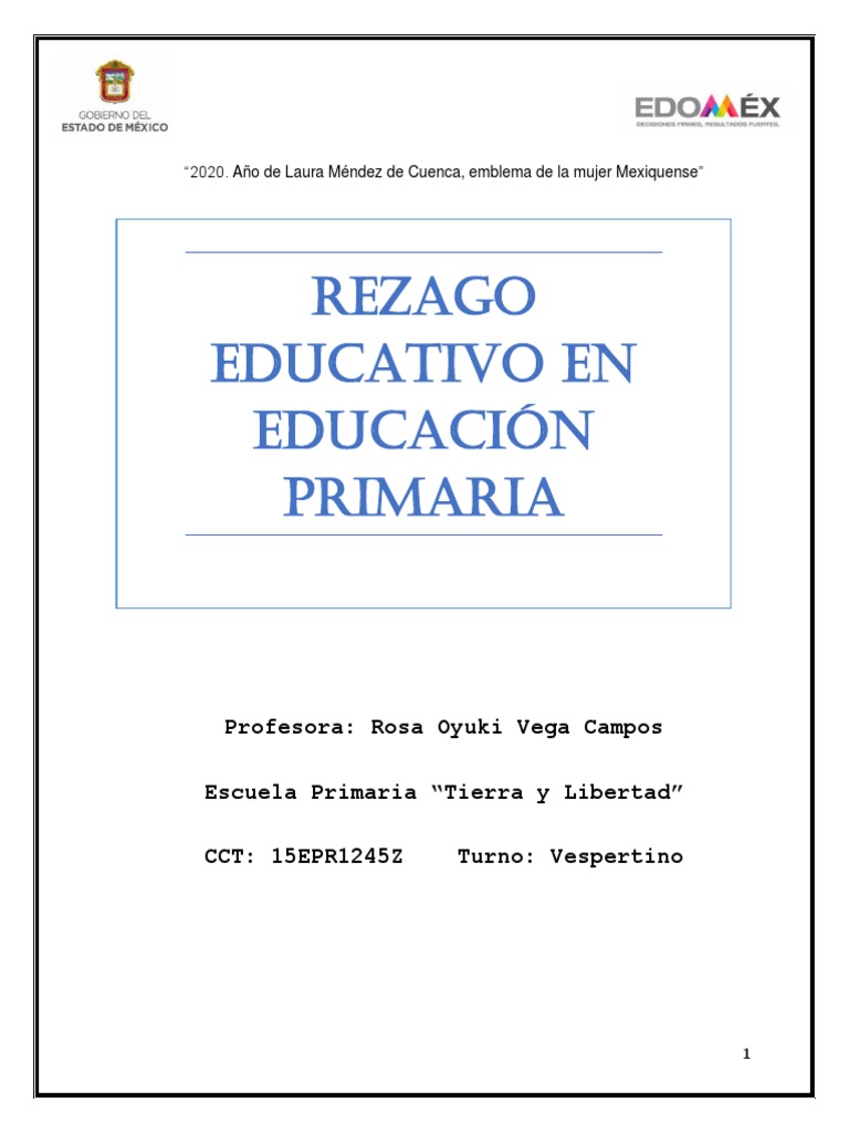 Rezago Educativo en Educación Primaria | PDF | Educación primaria | Educación de la primera infancia