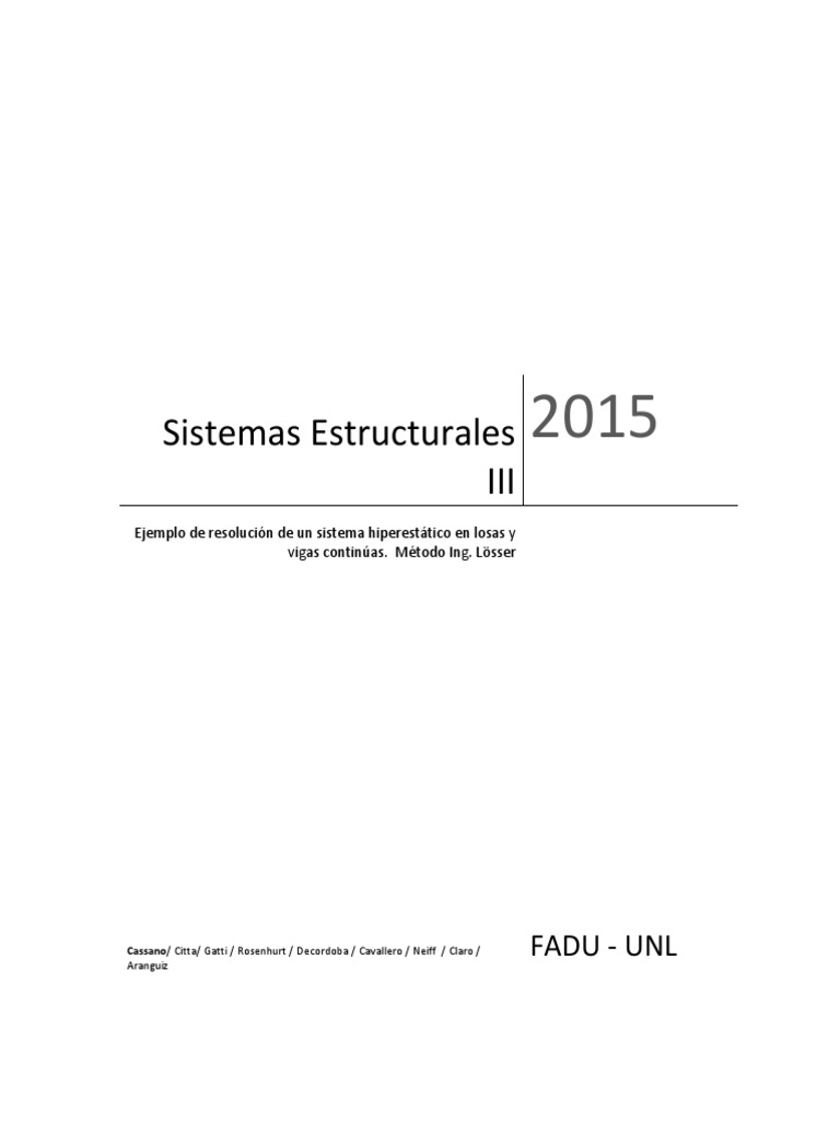 Losas y Vigas Continuas - Ejemplo Método Lösser | PDF | Viga ...