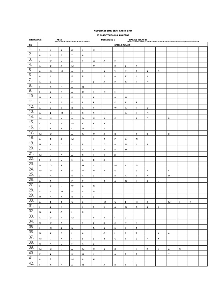 Borang Nametag 2023 | PDF