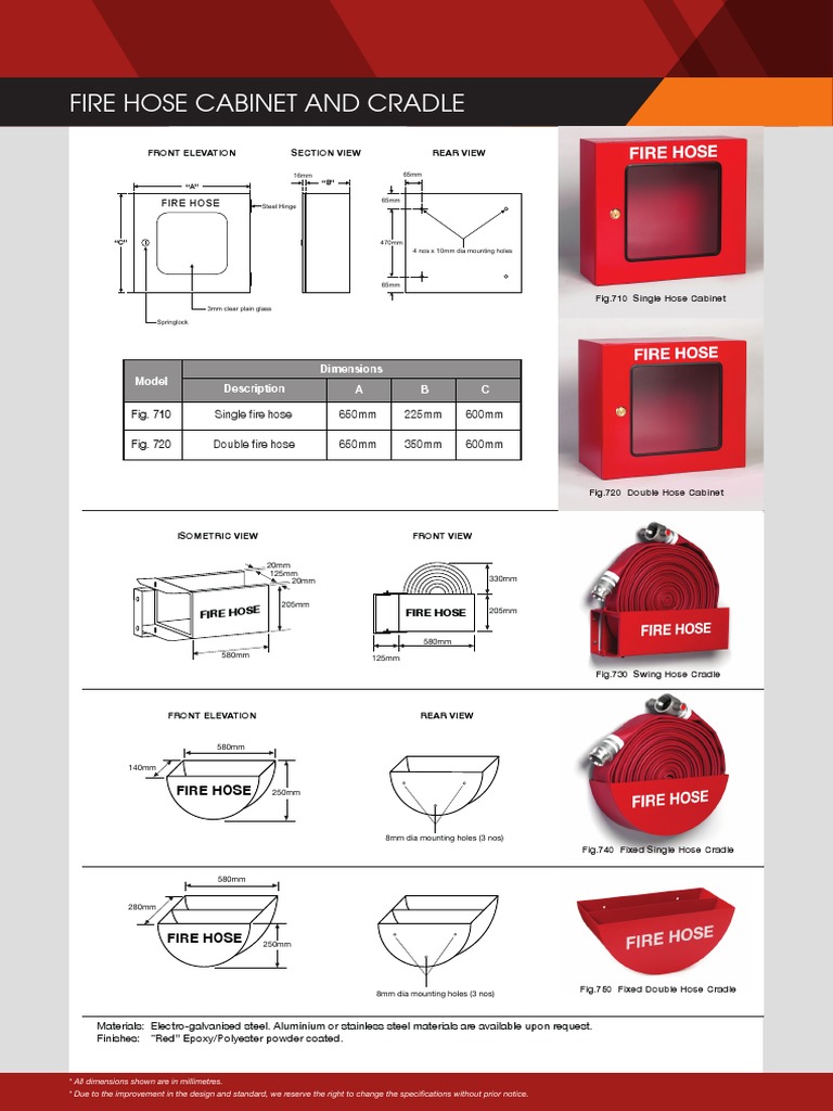 Fire Hose Cabinet Fixed And Swivel Type Fire Hose Cradle Data Sheet1 4893