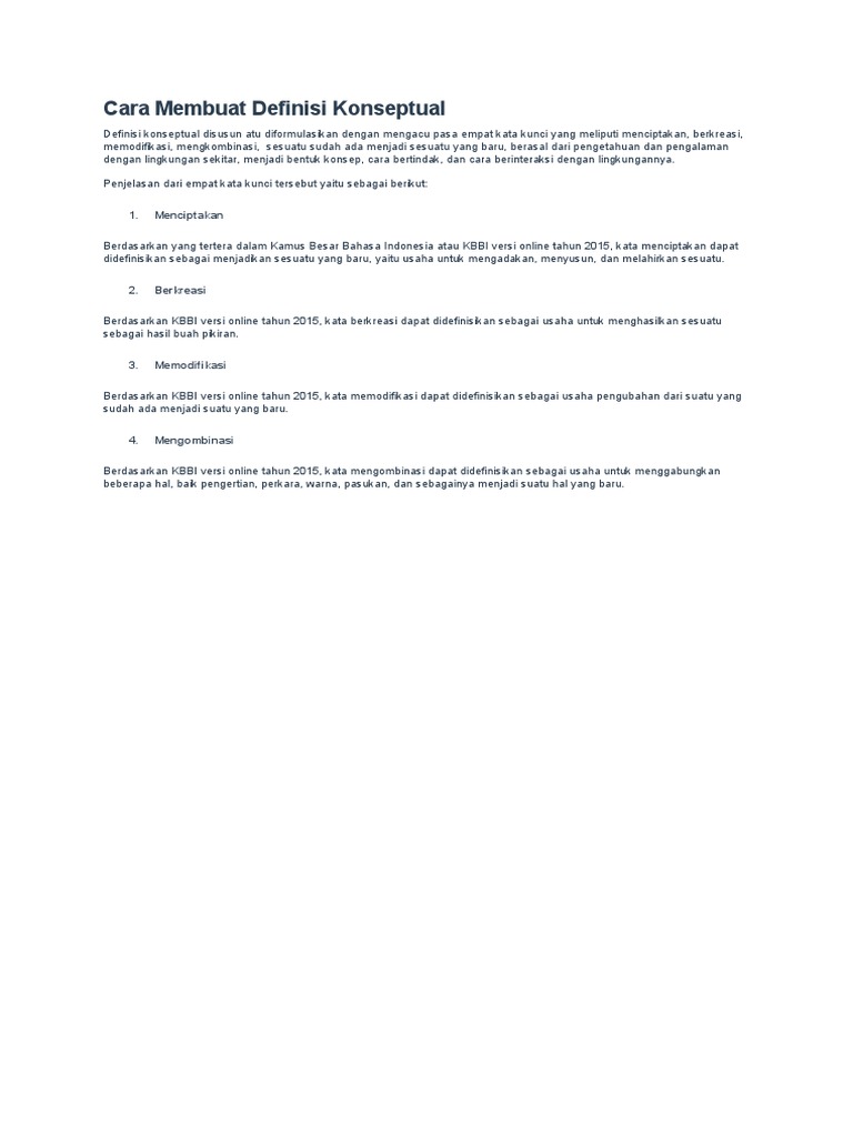 Cara Membuat Definisi Konseptual | PDF | Karier & Perkembangan | Pengembangan Diri