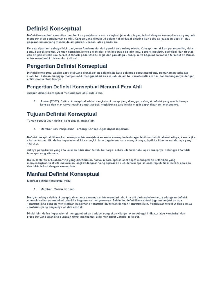 Definisi Konseptual | PDF