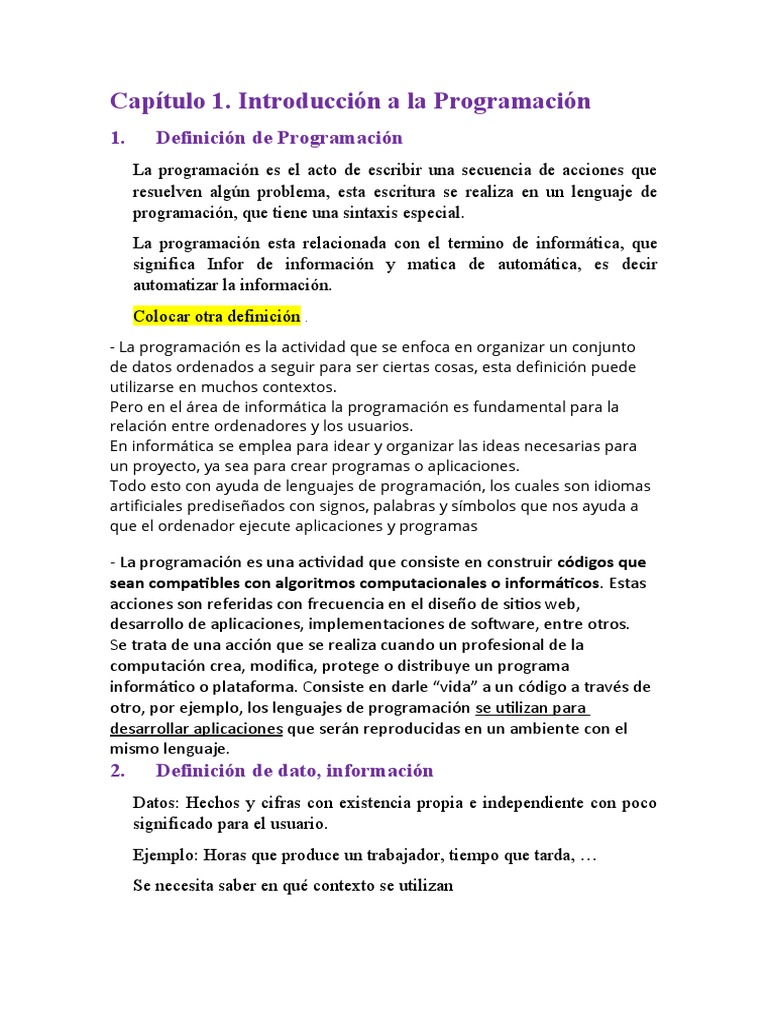 Introducción A La Programación | PDF | Hardware de la computadora ... Introducción A La Programación | PDF | Hardware de la computadora ...