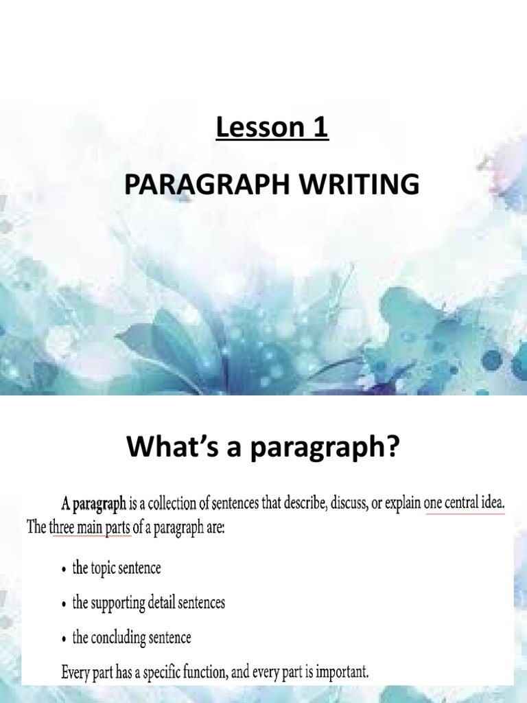 Paragraph Writing Basics and Techniques | PDF