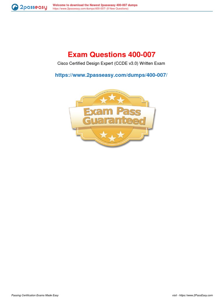 Cisco Ucertify 400-007 Study Guide 2022-Sep-22 by Hale 53q Vce PDF | PDF | Computer Network | I Pv6