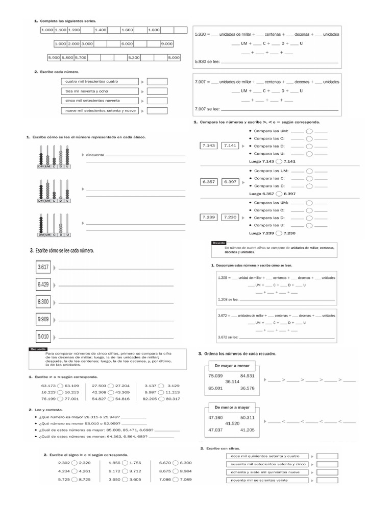 Examen de Matematicas Tercer Grado | PDF
