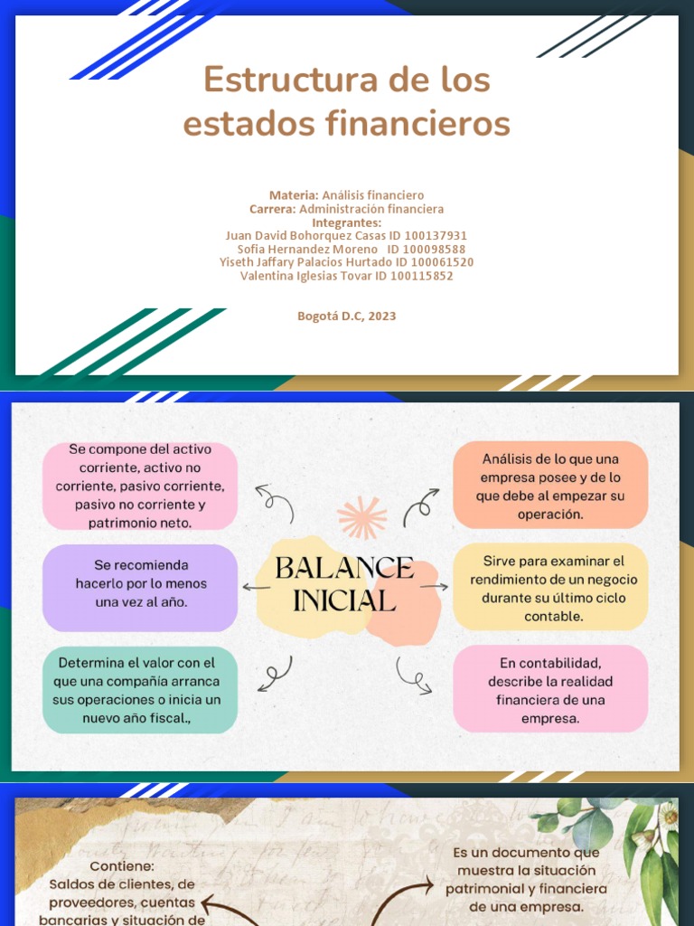 Estructura de Los Estados Financieros-Comprimido Power Point PDF | PDF | Contabilidad | Dinero