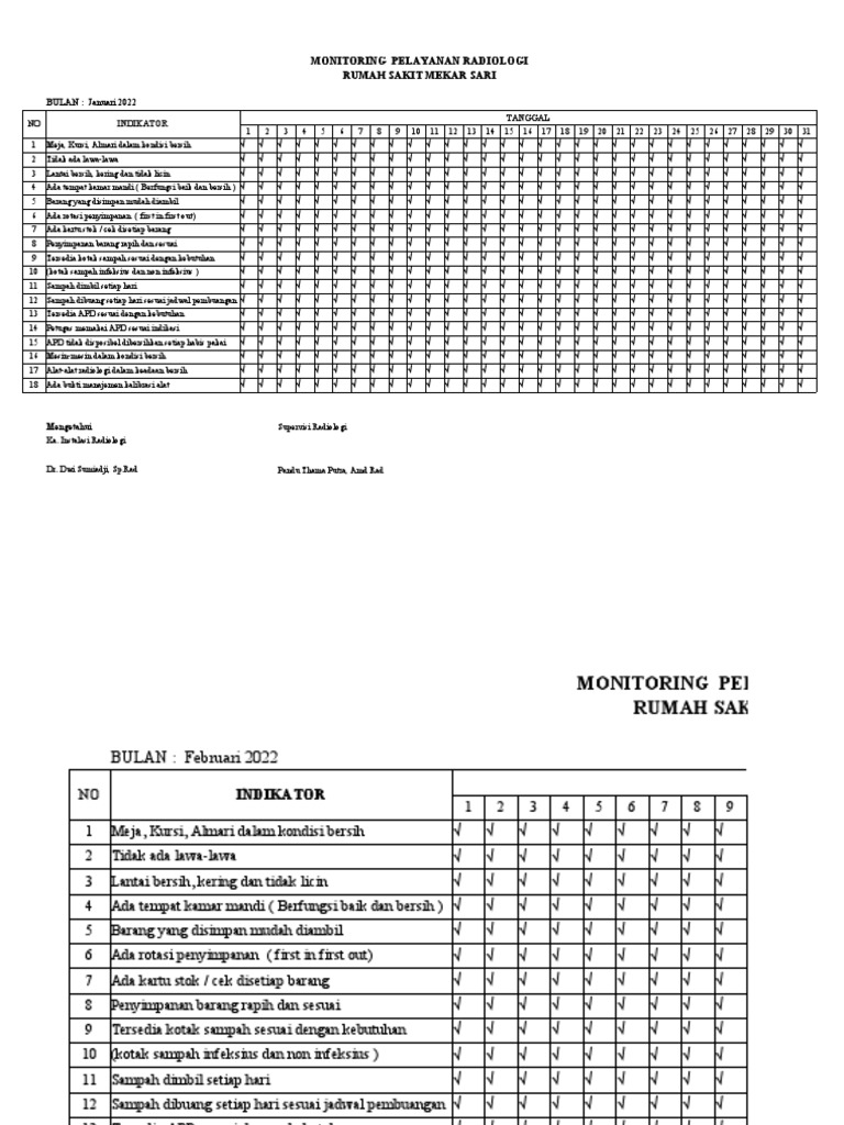 Bukti Monitoring Dan Evaluasi Pelayanan RIR | PDF