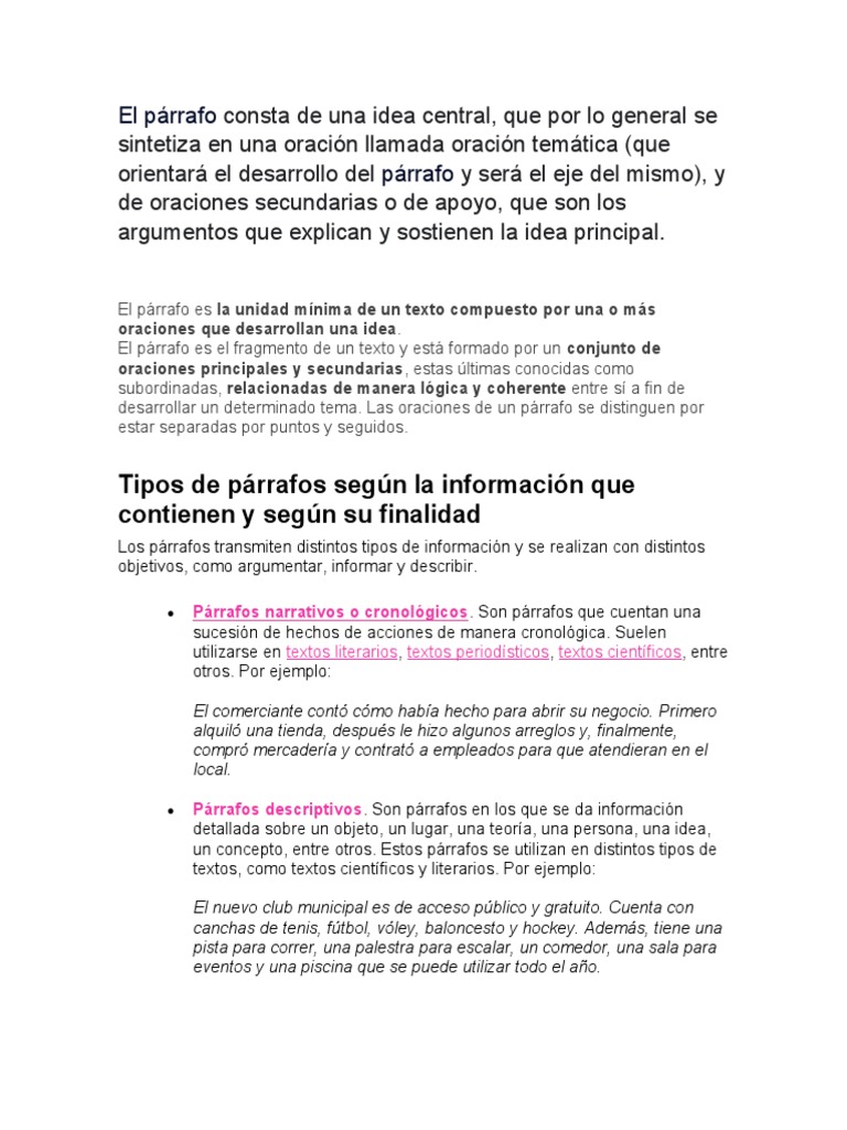 El Párrafo | PDF | Información