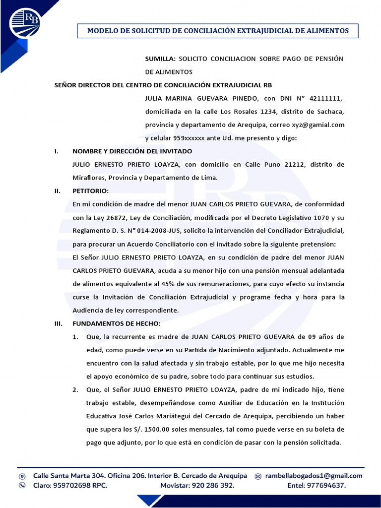 Modelo de Solicitud para Conciliar | PDF | Justicia | Crimen y violencia