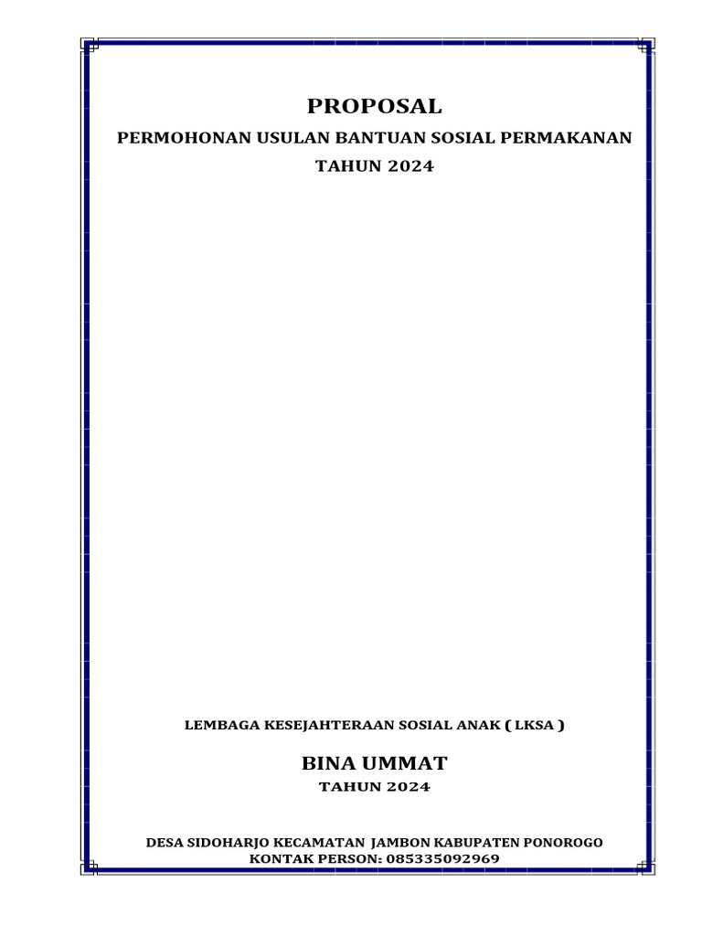Contoh Proposal Bansos | PDF
