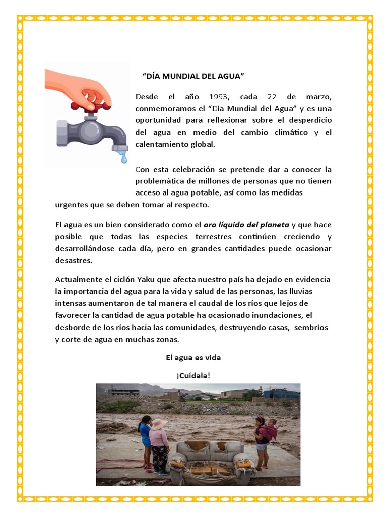 Día Mundial Del Agua Lectura | PDF