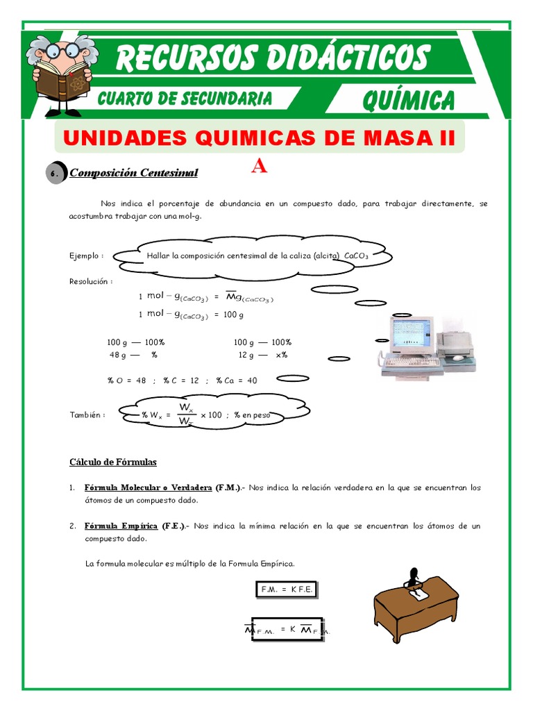 Ejercicios de Composición Centesimal para Cuarto de Secundaria | PDF ...
