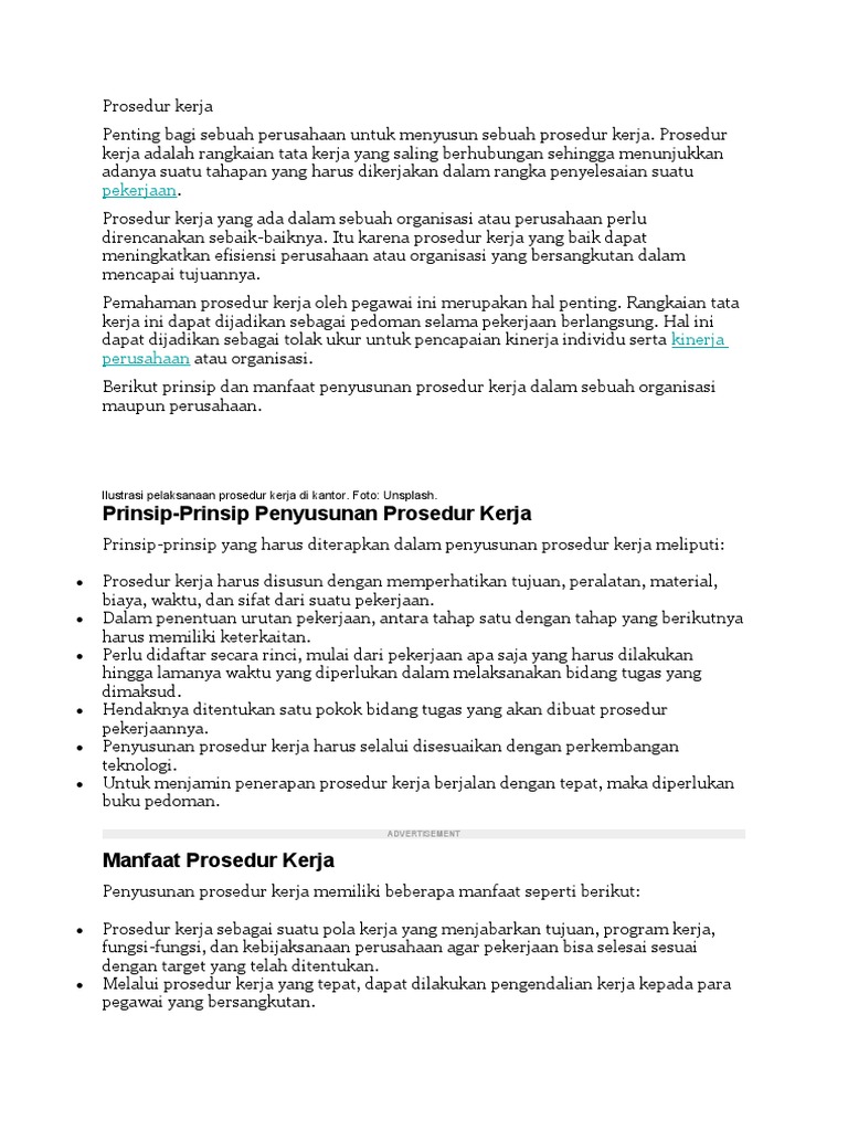 Prosedur Kerja | PDF