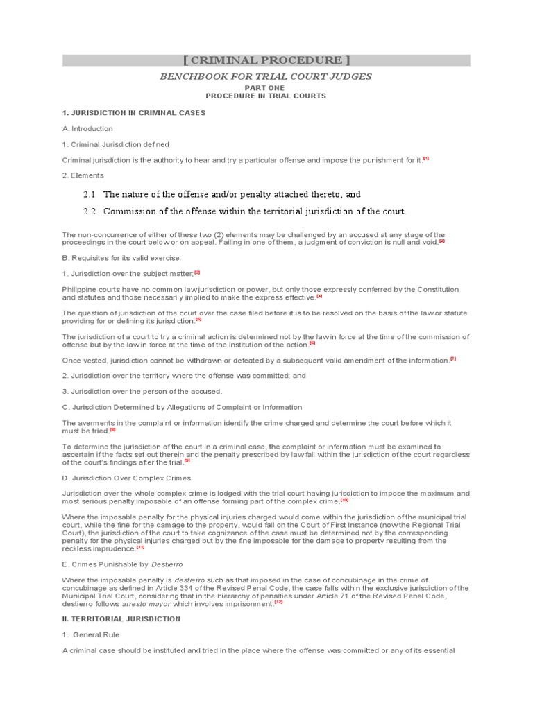 Bench Book For Trial Court Judges Criminal Procedure | PDF | Crime ...