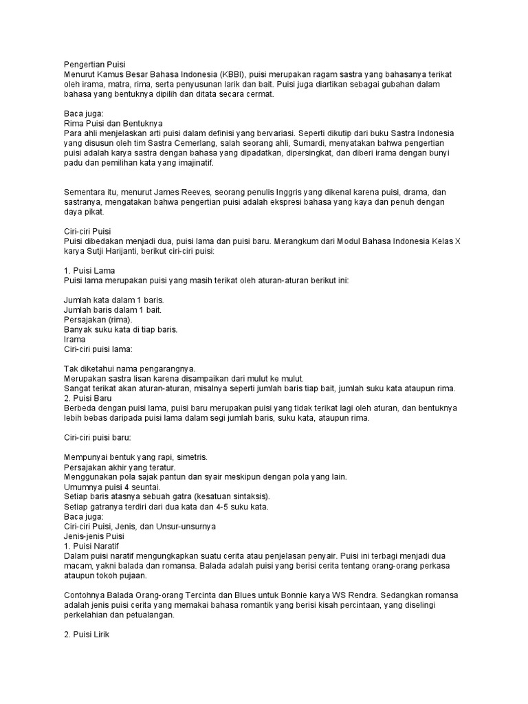 Pengertian Puisi Isi | PDF | Puisi