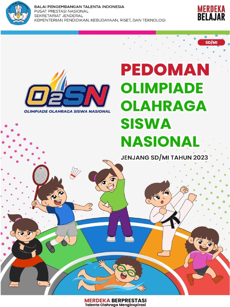 01 Pedoman O2sn Jenjang SD Tahun 2023-1 PDF | PDF | Karier & Perkembangan