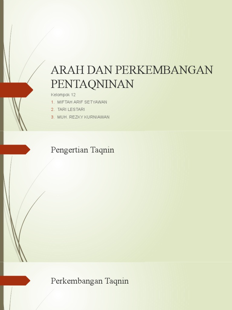 Arah Dan Perkembangan Pentaqninan | PDF