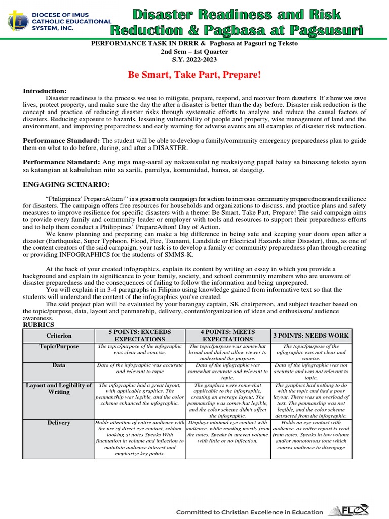Disaster Preparedness Performance Task | PDF | Emergency Management ...