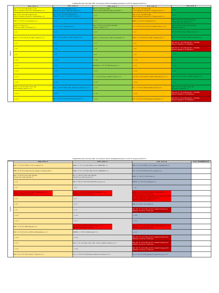 Combined Slotwise Class Time Table Even Sem 2022-23 (17.02.2023) | PDF ... Combined Slotwise Class Time Table Even Sem 2022-23 (17.02.2023) | PDF ...